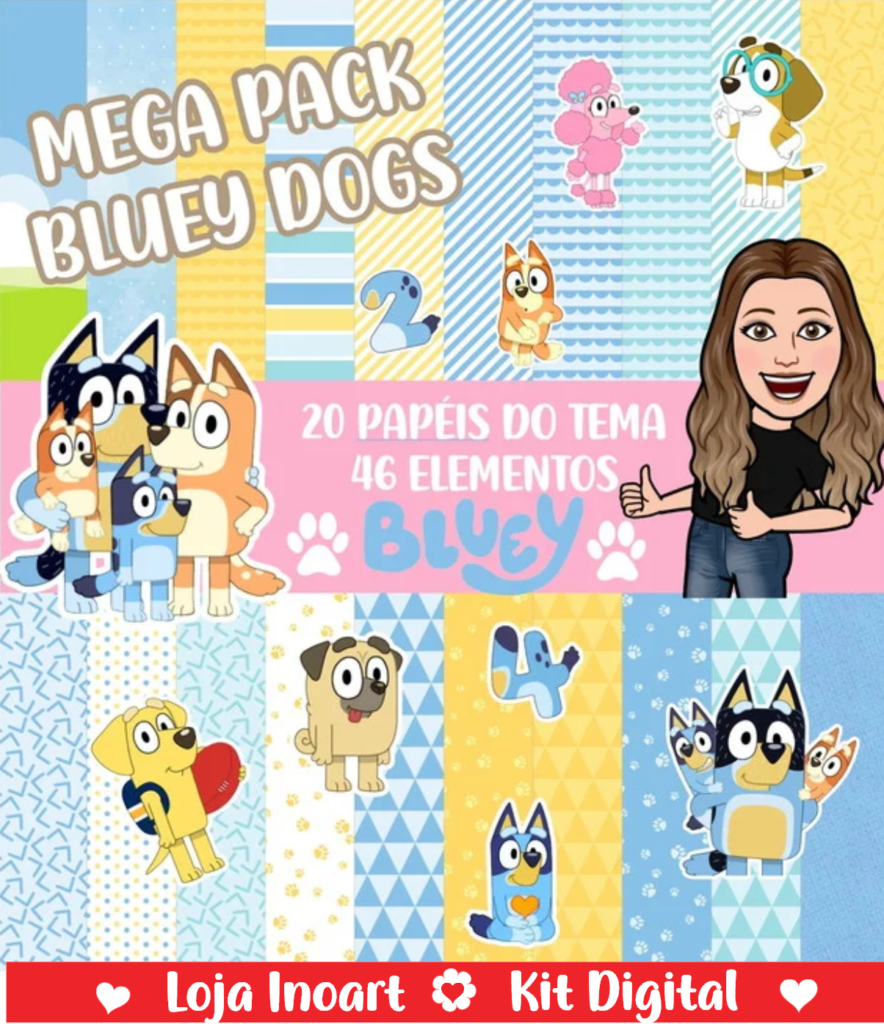 Kit Digital Bluey Dogs