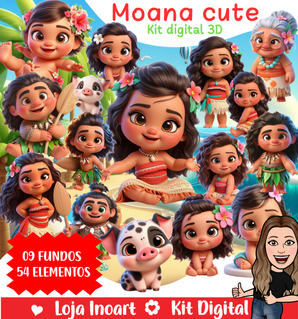 Kit Digital Moana Cute